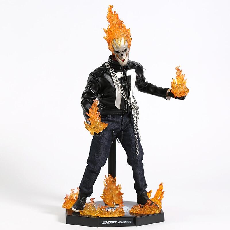 Ghost Rider 1/6 PVC ตุ๊กตาขยับแขนขาได้สะสมของเล่นโมเดลกับไฟ LED - hdch ...