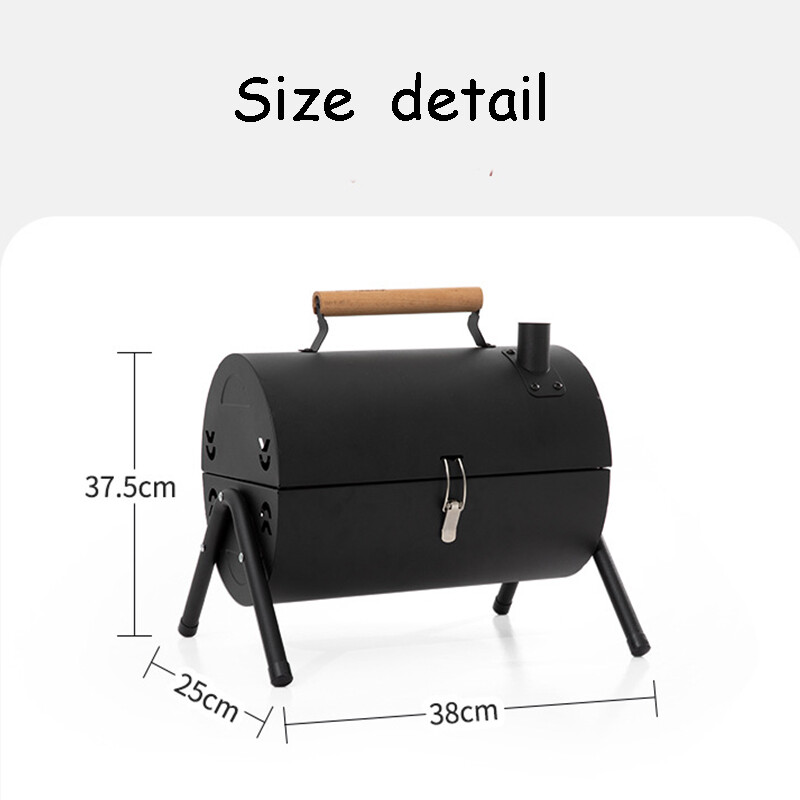Portable Charcoal BBQ Grill Mini BBQ Smoker Grill for Outdoor Cooking ...