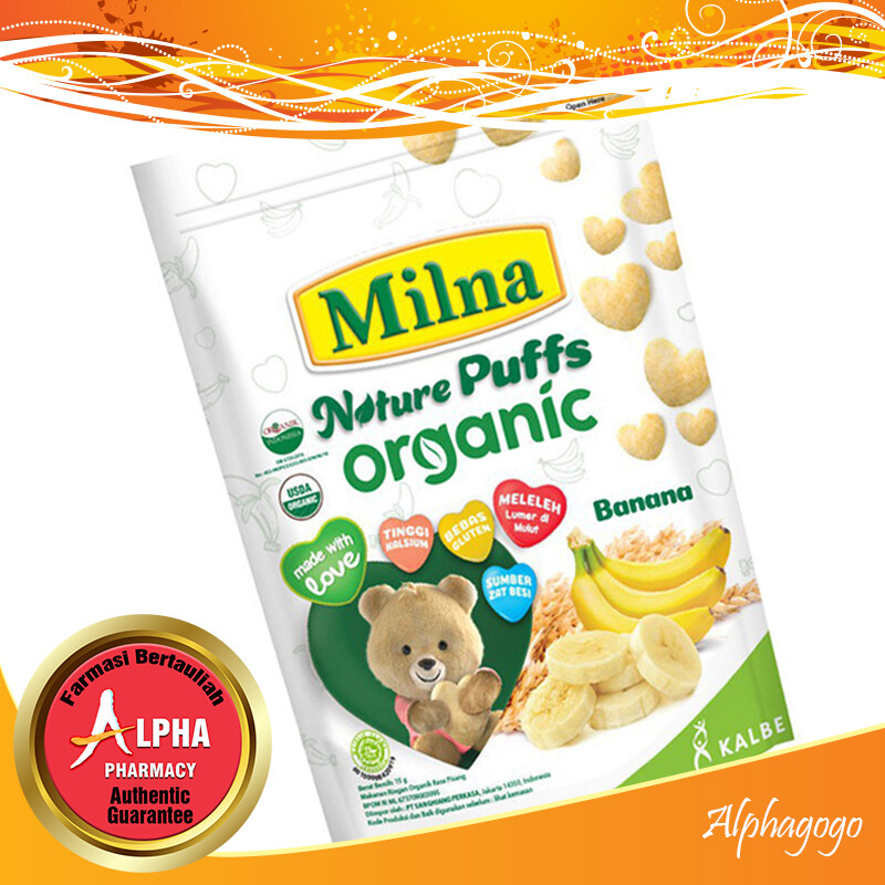 MILNA Nature Puff Organic Banana / Apple / Cheese (15g) | Lazada