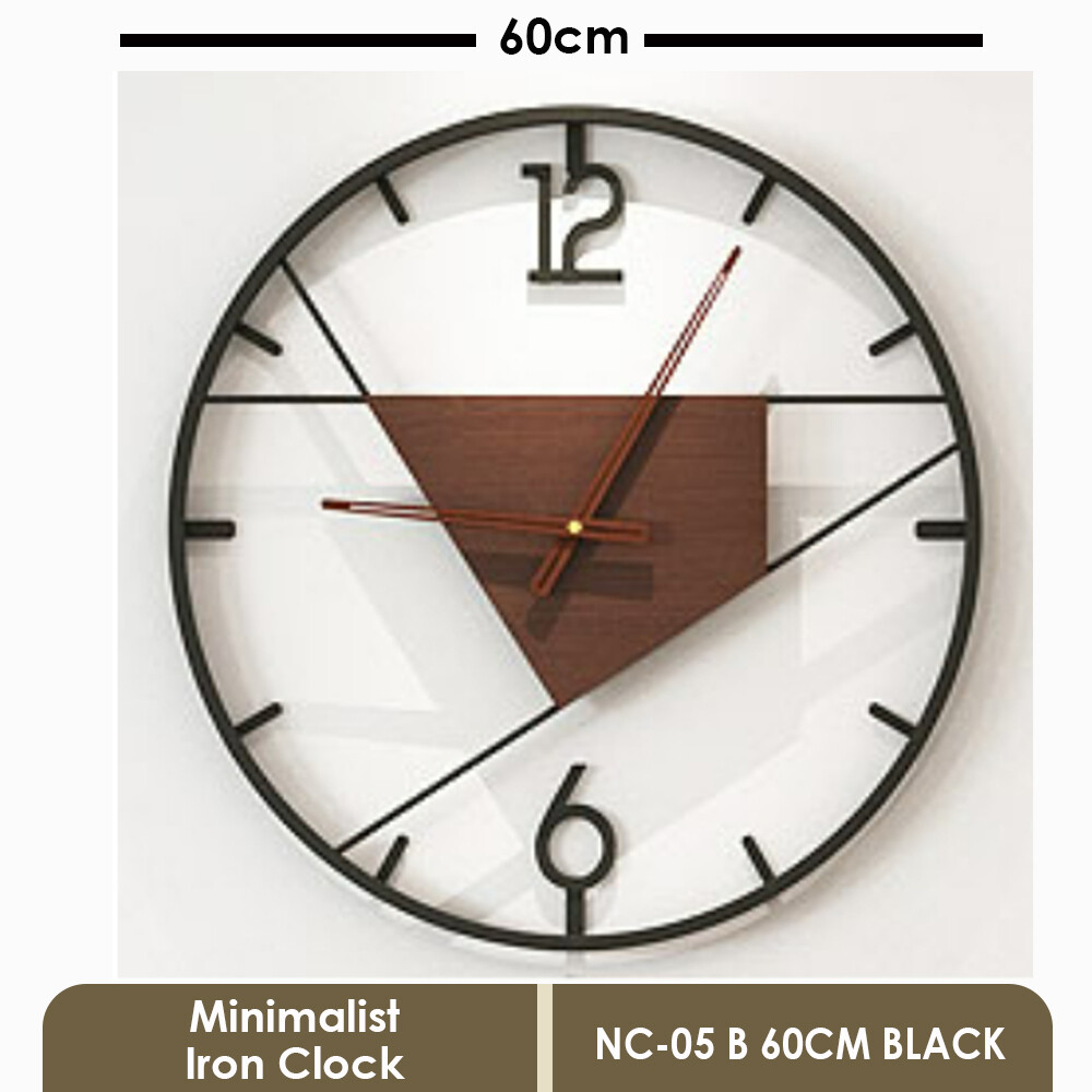 Jam Dinding Besi 40cm/50cm/60cm Minimalist Iron Clock Vintage Roman ...