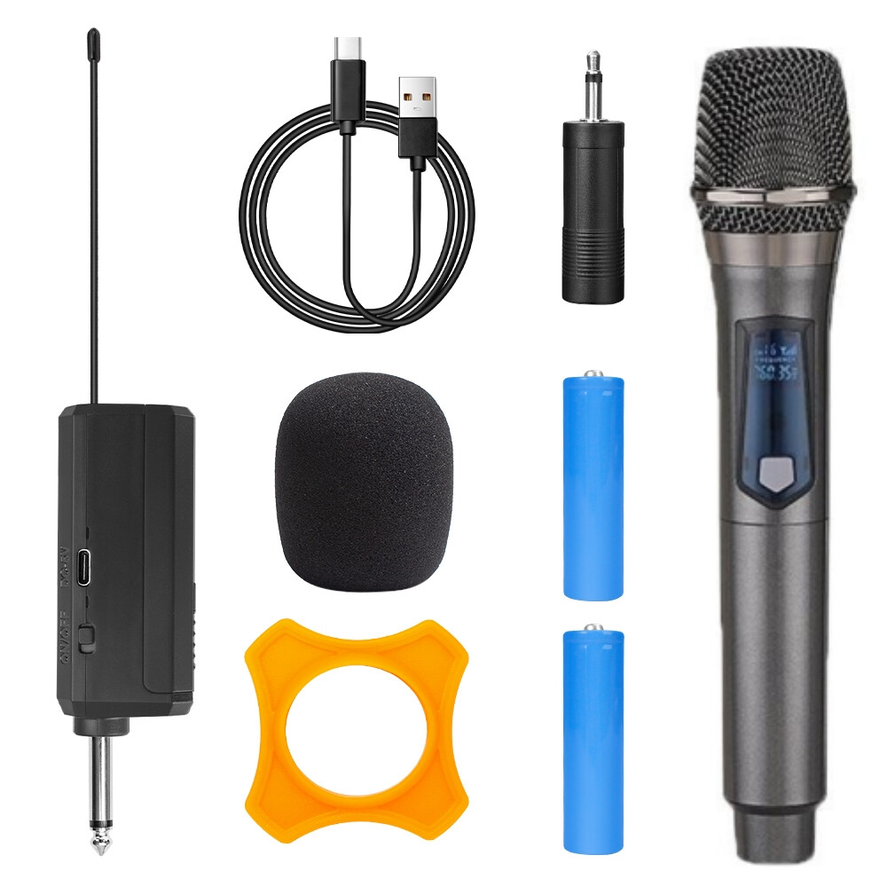 Kebidumei UHF Wireless Microphone Dual Handheld Dynamic Microphone ...