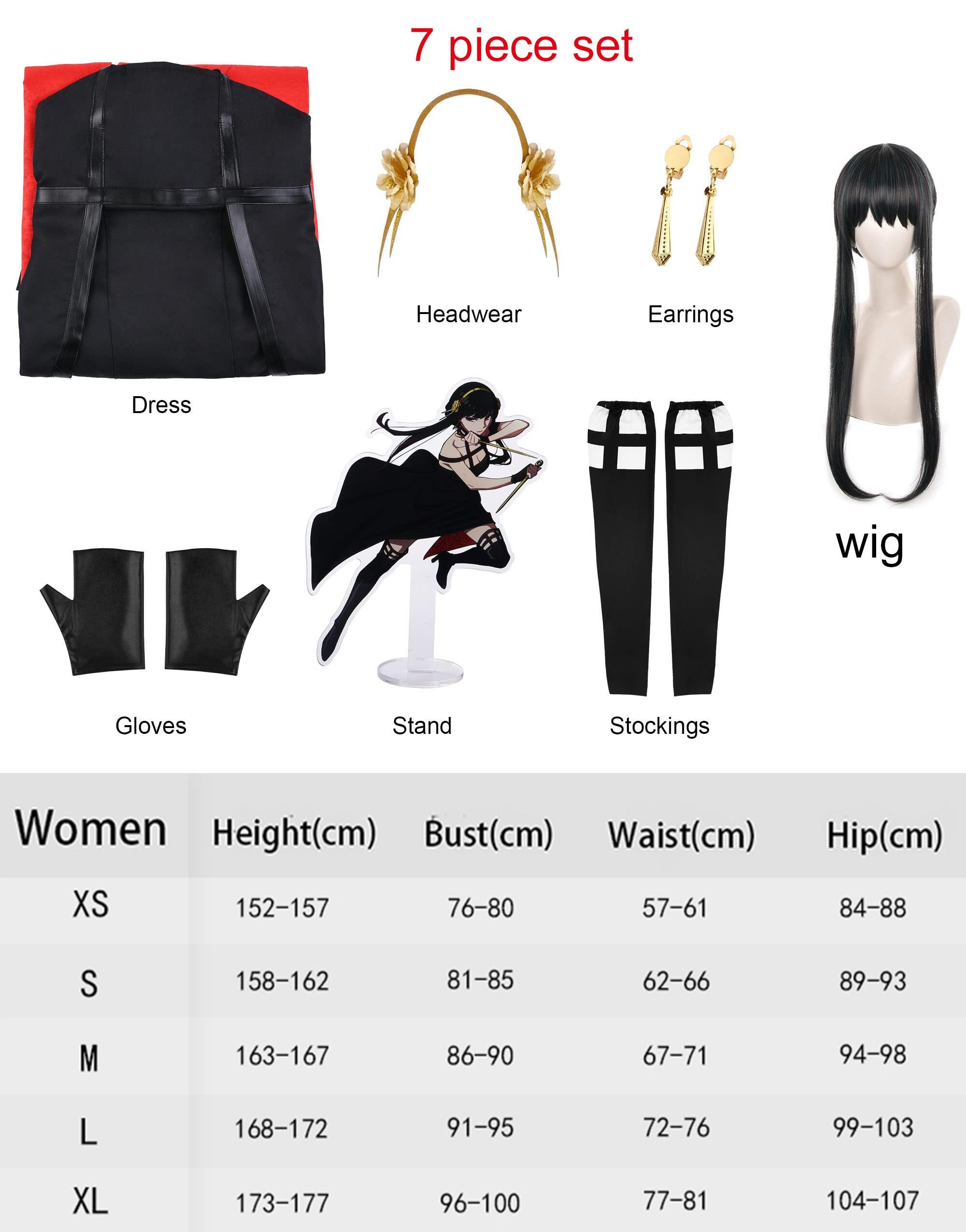 Yor Forger Cosplay Anime Spy X Family Cosplay Wig Black Dress Outfit ...