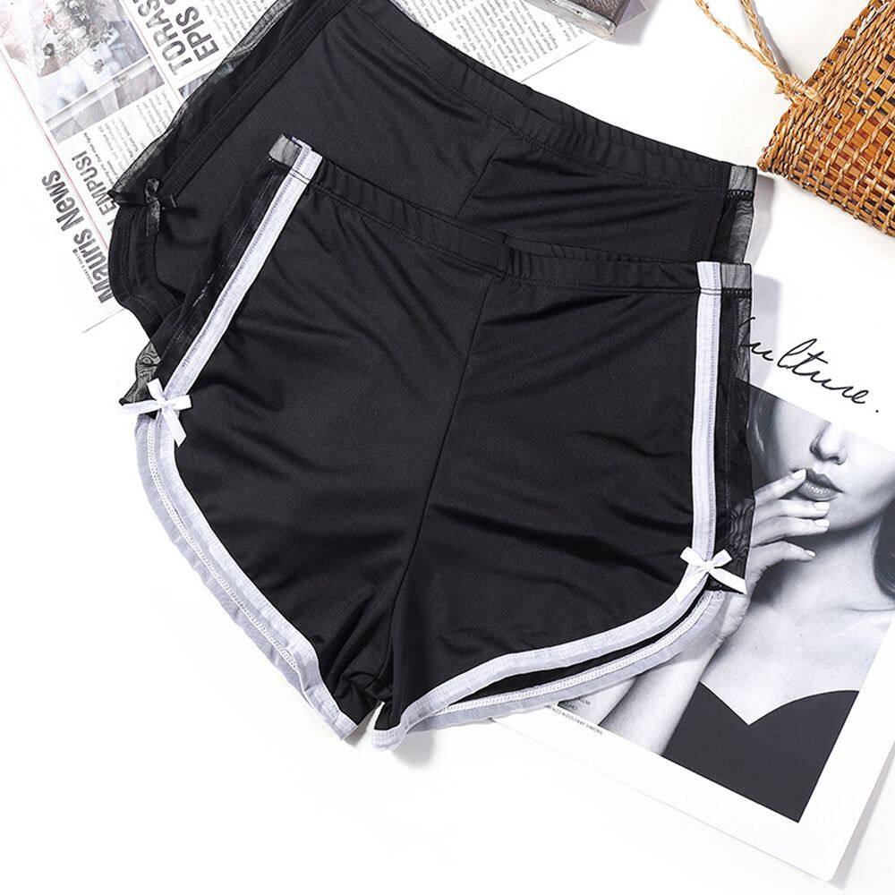 GFGFD ตาข่ายไร้รอยต่อชุดชั้นในผ้าไหมน้ำแข็งฤดูร้อนสีทึบกางเกงขาสั้นความ ...