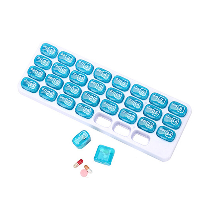 Pill Box 31 Day Medicine Tablet Dispenser Organizer Weekly Storage Case ...