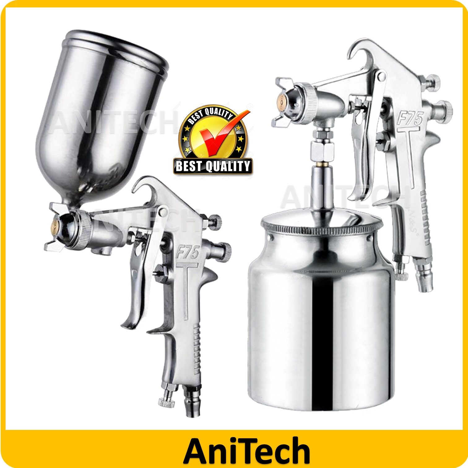 PRO 1.5mm Nozzle 400cc Gravity Feed Home Wall Painting Spray Gun Car ...
