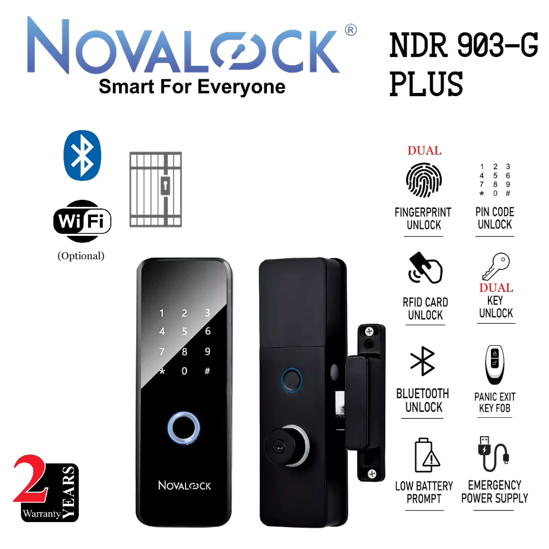 NOVALOCK Metal Gate / Grill Gate Smart Door Lock NDR 903-G Plus | Lazada