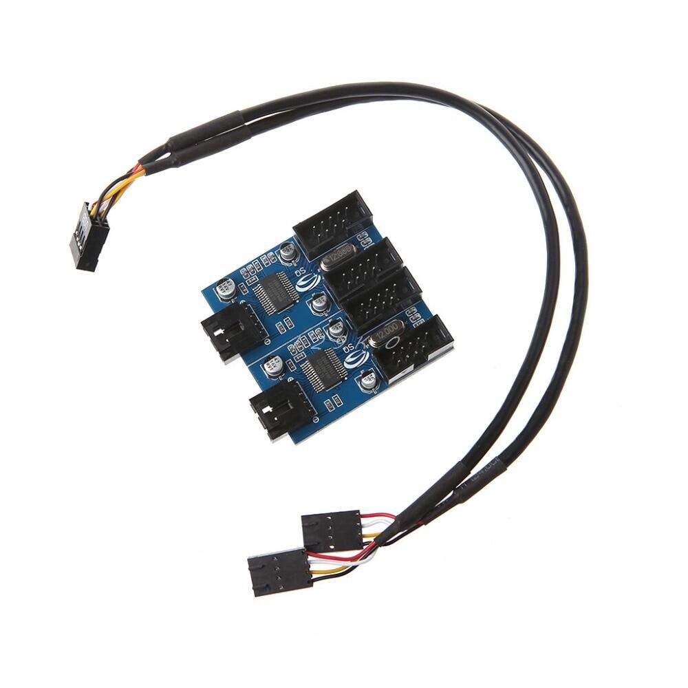 Pc Case Internal 9-pin Usb 2.0 Header Male 1 To 4 Female Splitter Pcb ...