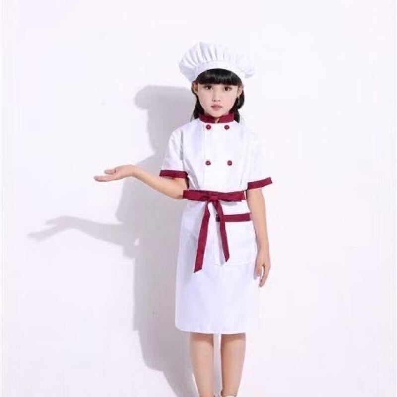 Baju Chef Budak Kids Chef Costume Kitchen Cosplay Kids Apron Apron ...