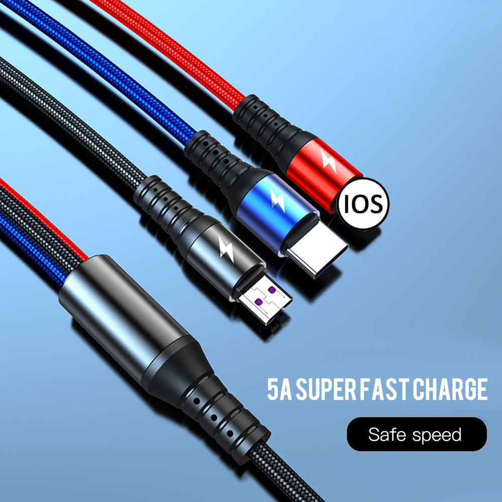 SF Store 3ใน1 5A USB ชาร์จเร็วสาย8 Pin ประเภท C Micro USB Super สาย ...