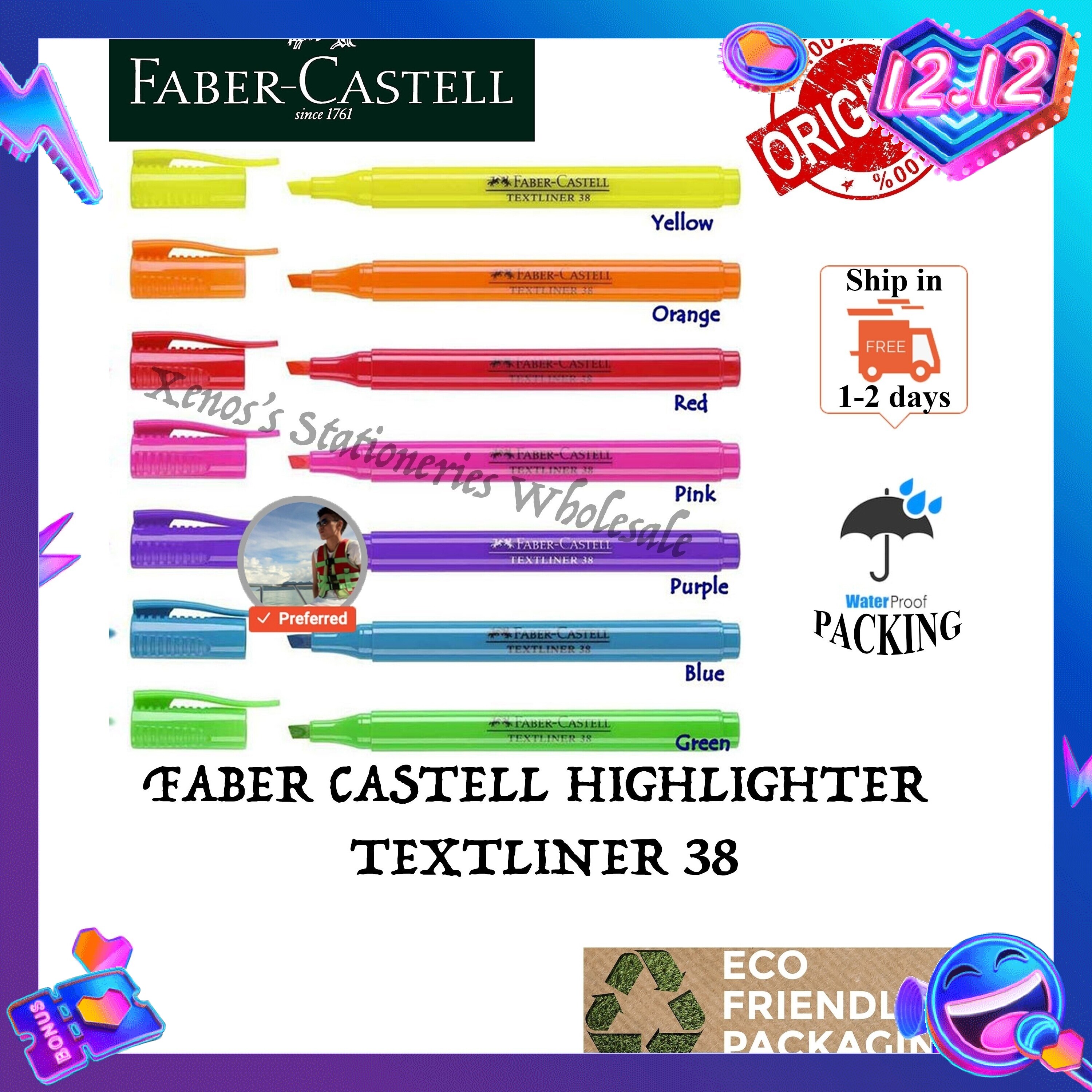FABER CASTELL Textliner 38 Highlighter Pen | Lazada