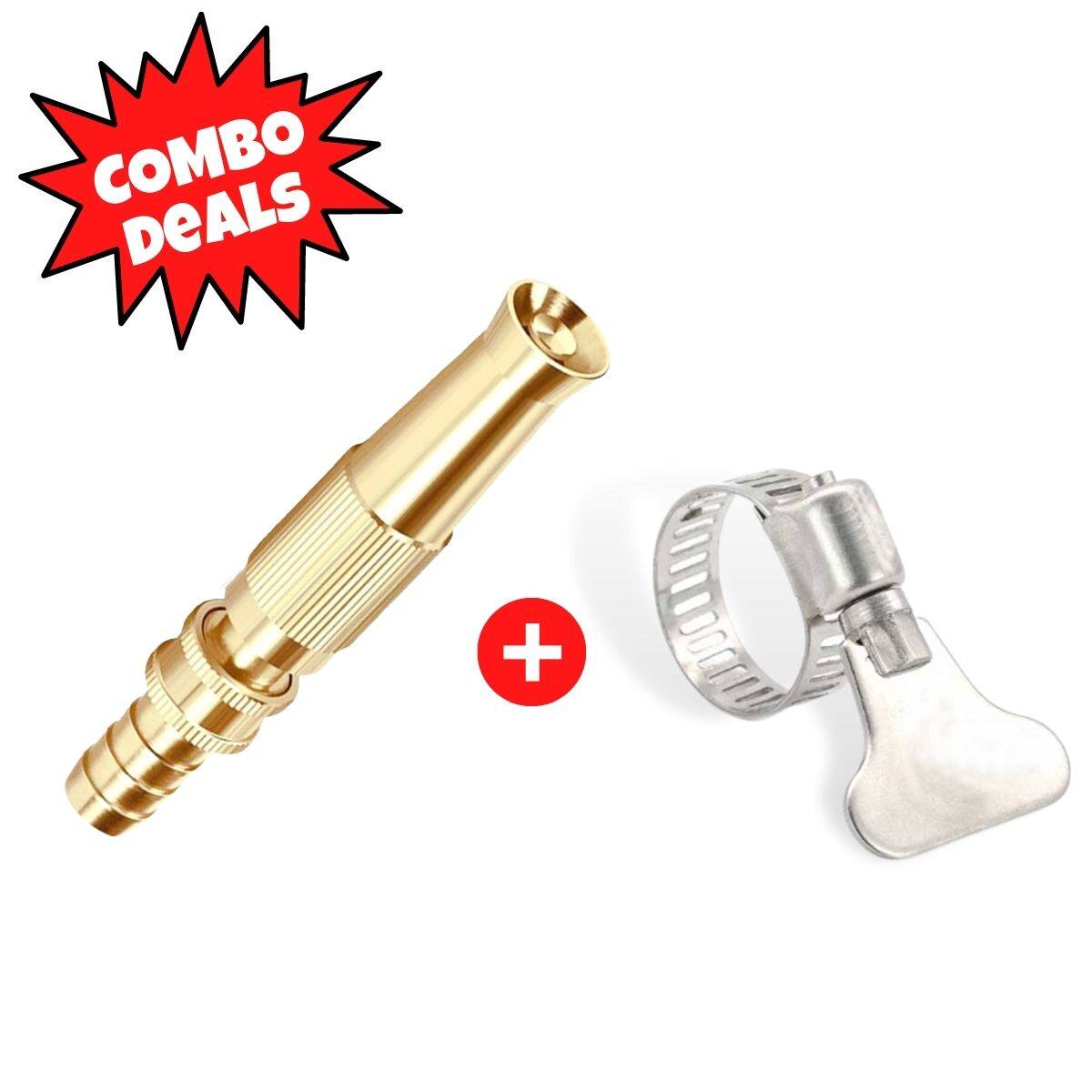 #1 Brass Hose Nozzle High Pressure Adjustable Twist Host Garden Hose ...