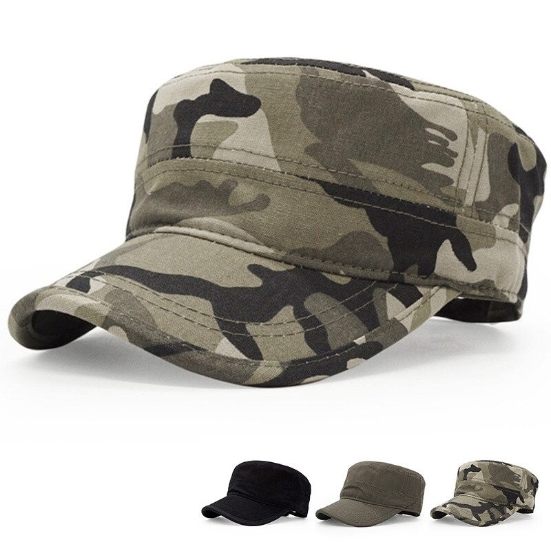 Camouflage Men's Baseball Cap / Tactical Army / Truck Driver Cap Flat ...