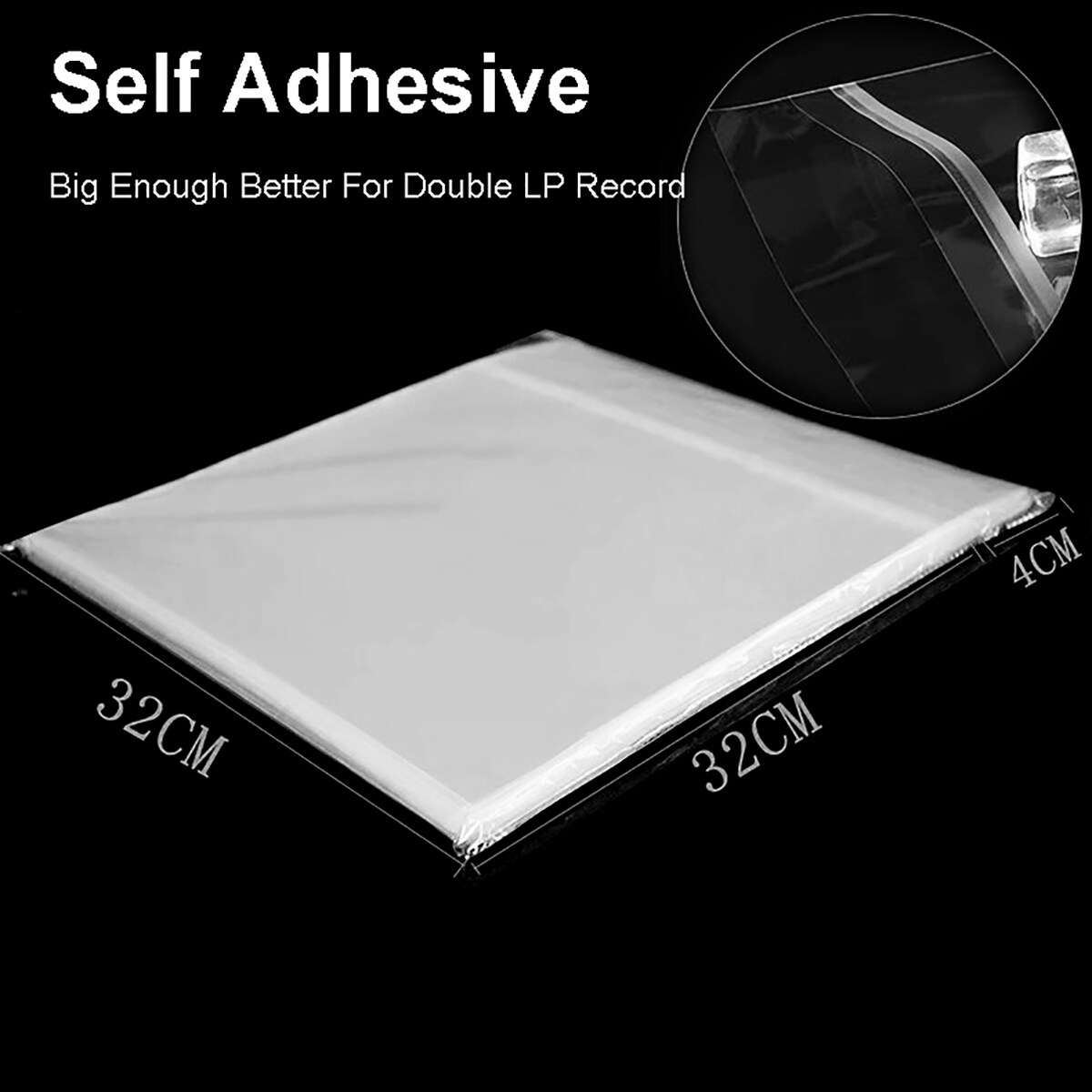 50PCS OPP Gel Recording Protective Sleeve for Turntable Player LP Vinyl ...