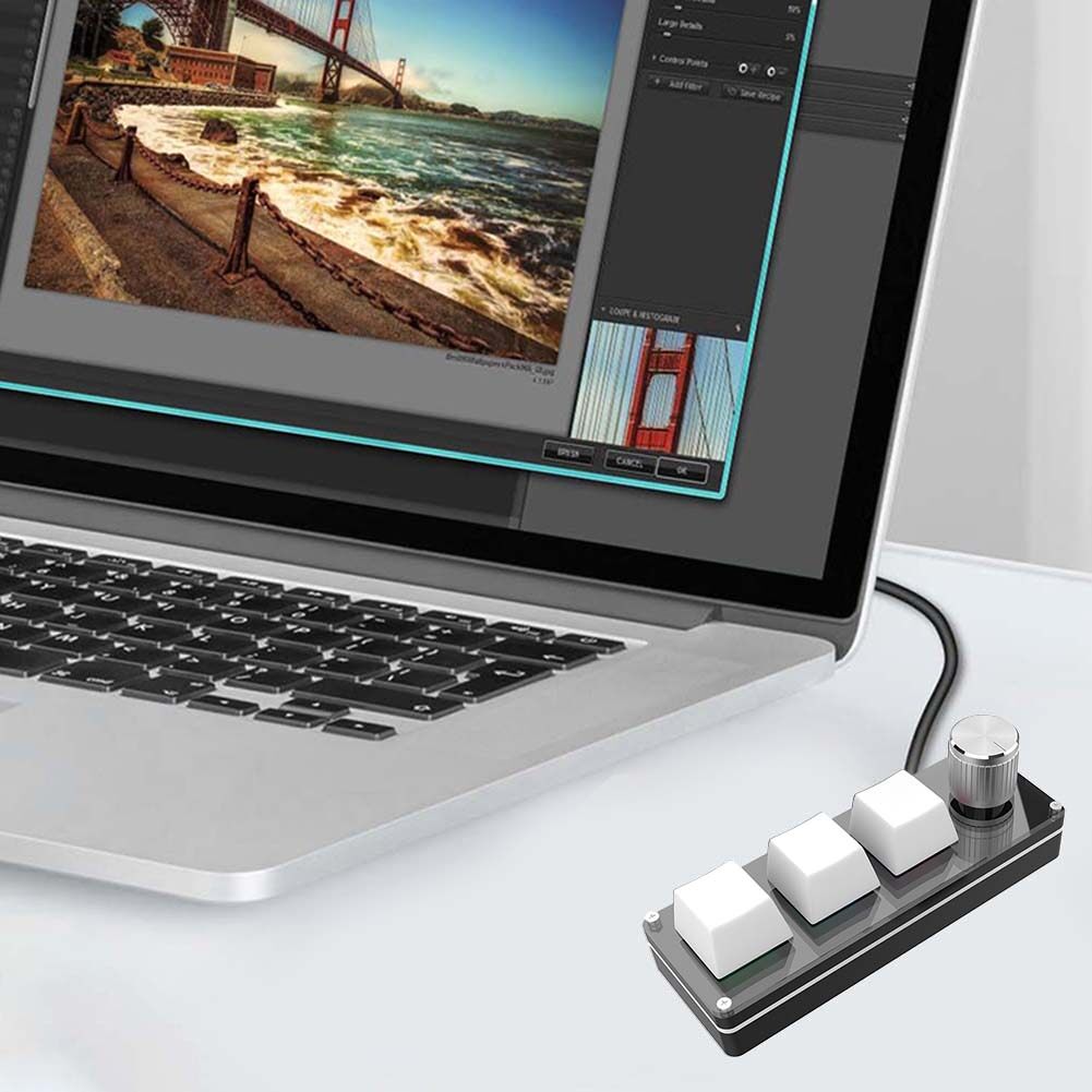 RGB Macro 3 Key/ 4 Keys Programmable One-Handed Mechanical Gaming ...