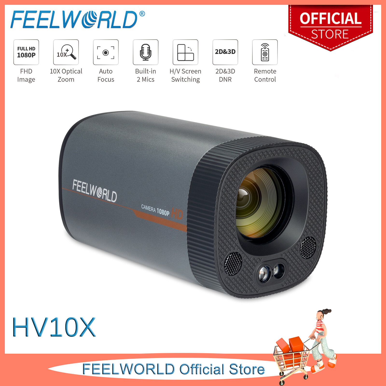 FEELWORLD HV10X Professional Live Streaming Camera Full HD 1080P 60fps ...