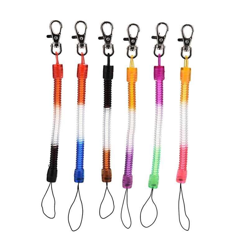 แมว1pcs-Retractable-Plastic-Spring-Coil-Spiral-Stretch-Keychain-Ring ...
