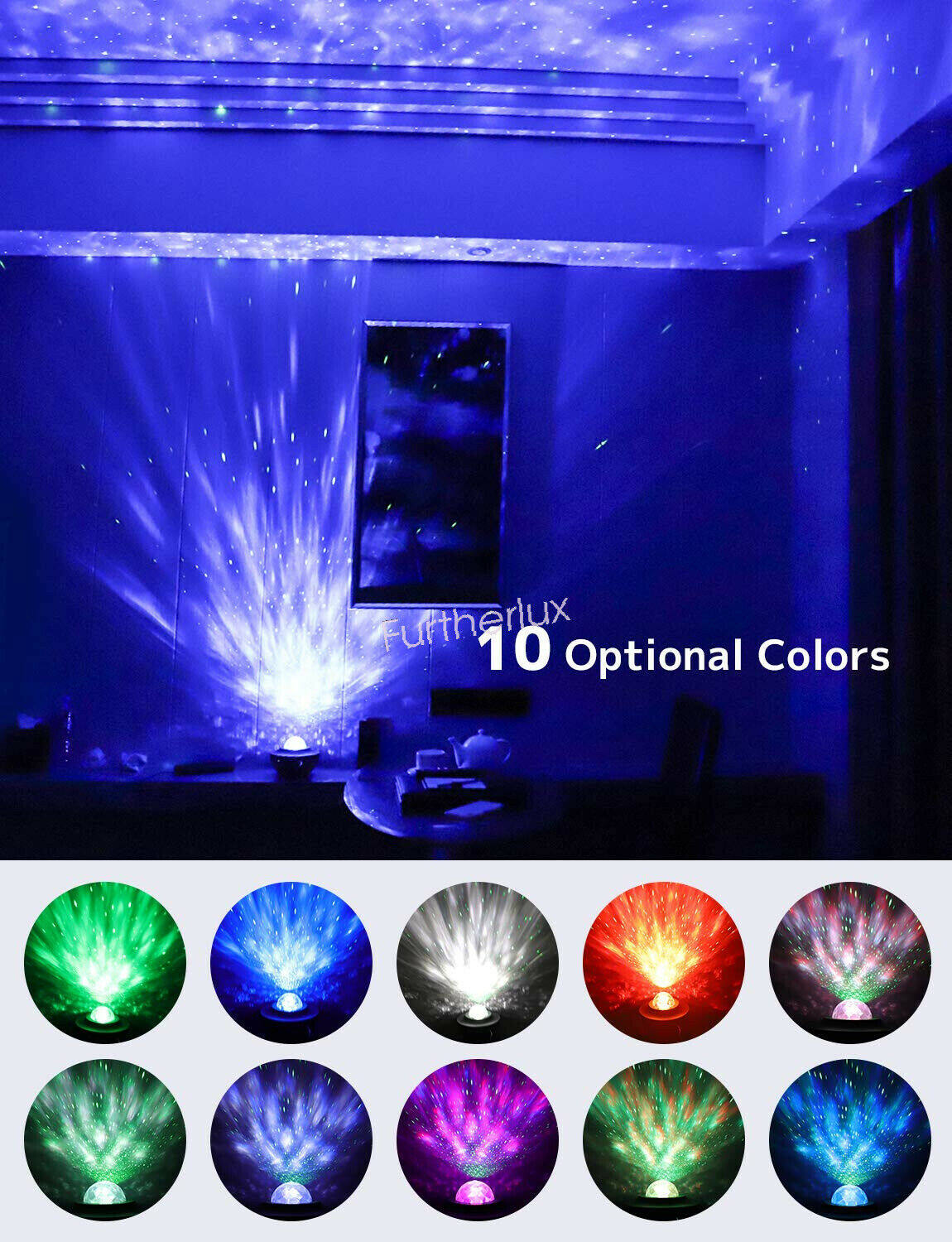 Relaxing Music Starlight Projection Lamp LED Night Light Projector ...