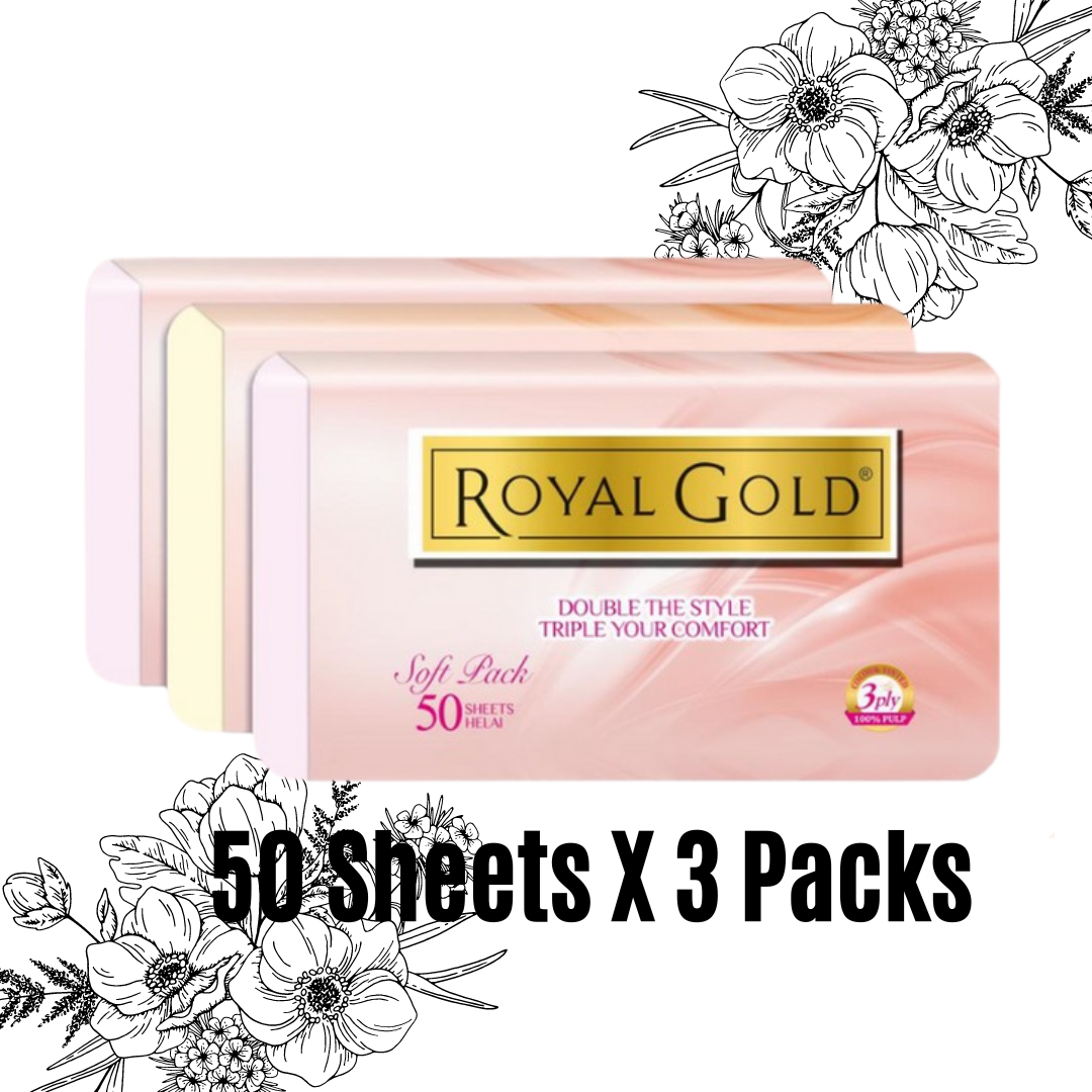 Royal Gold Soft Pack 3 Ply 50sheets X3 Packs | Lazada