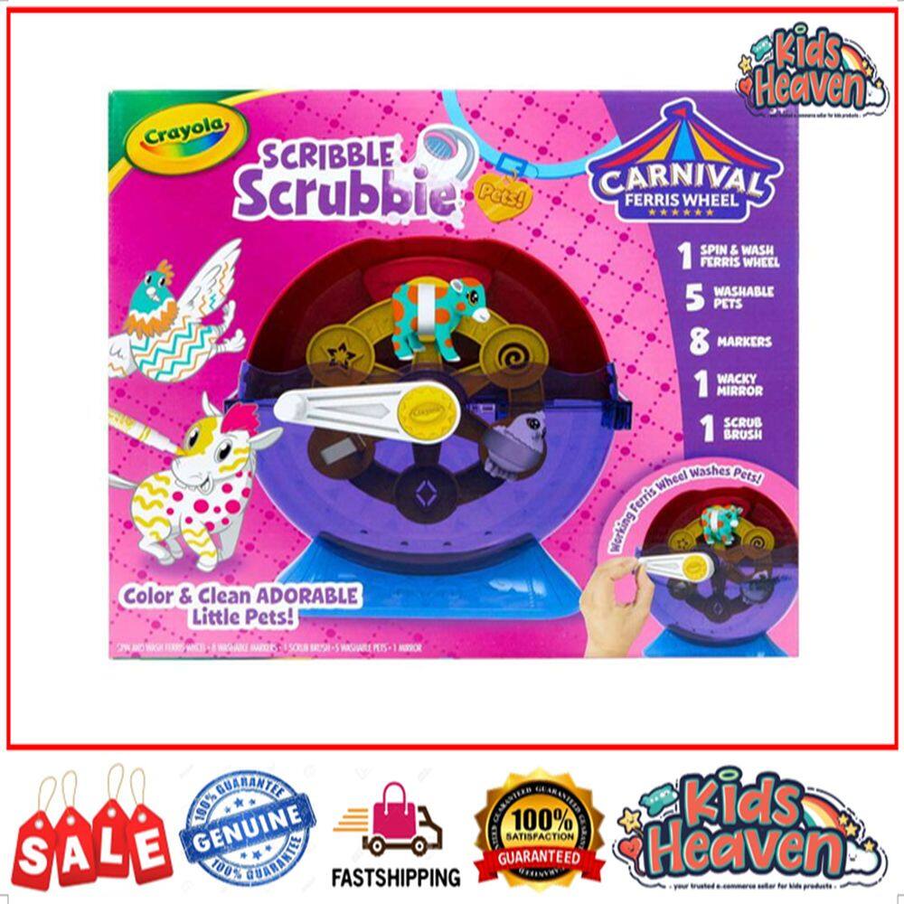 Crayola Scribble Scrubbie Pets Spin & Wash Carnival Playset (100.0% Original) | Lazada