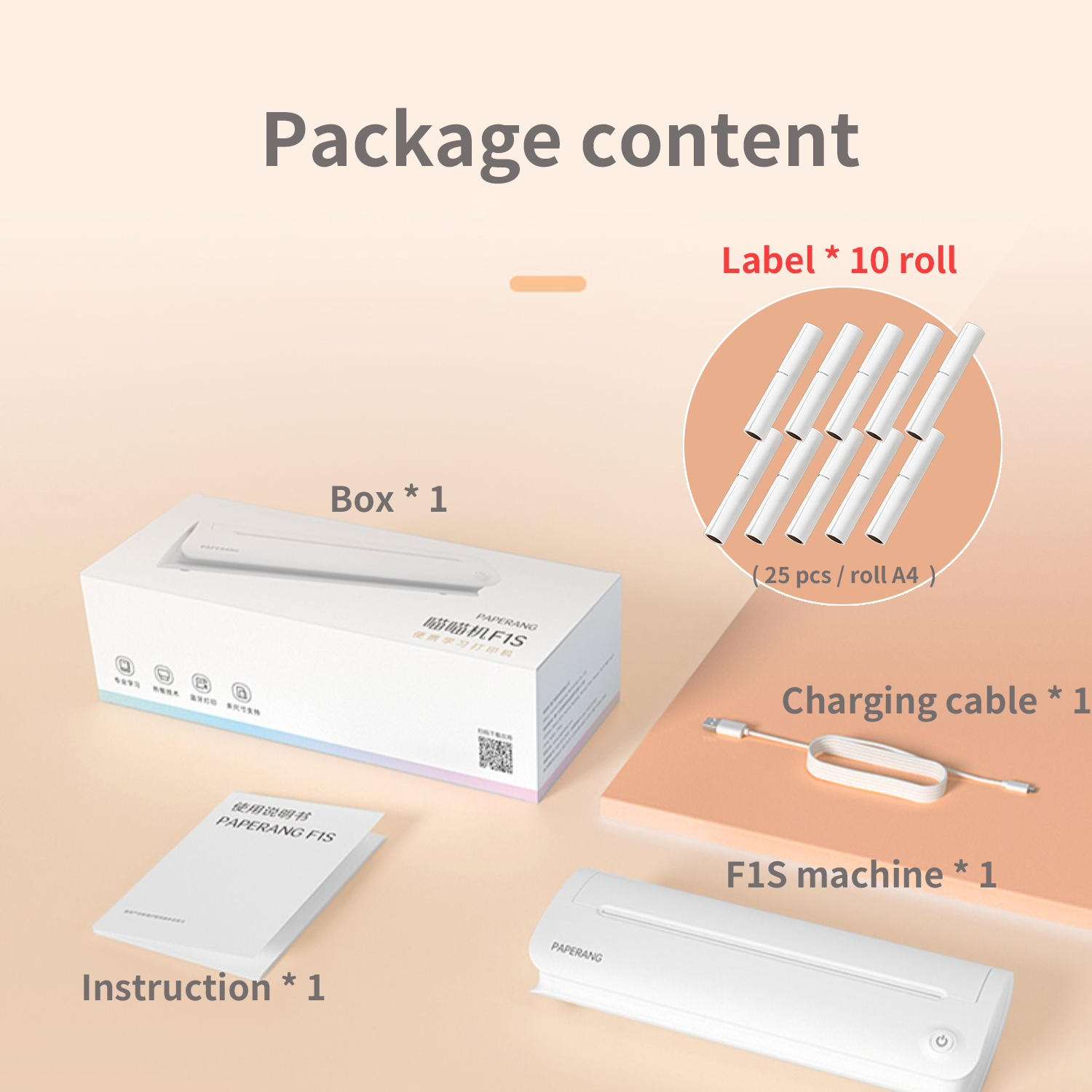 Paperang F1S A4 Thermal Printer Wireless BT Connection 4/8 inch Inkless ...