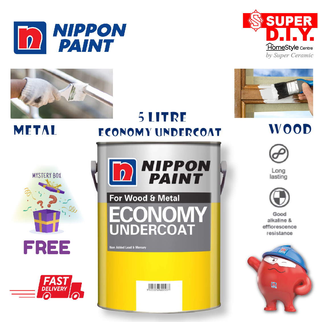 Nippon Paint Economy Undercoat Cat Kayu Besi Undercoat 5 Liter | Lazada