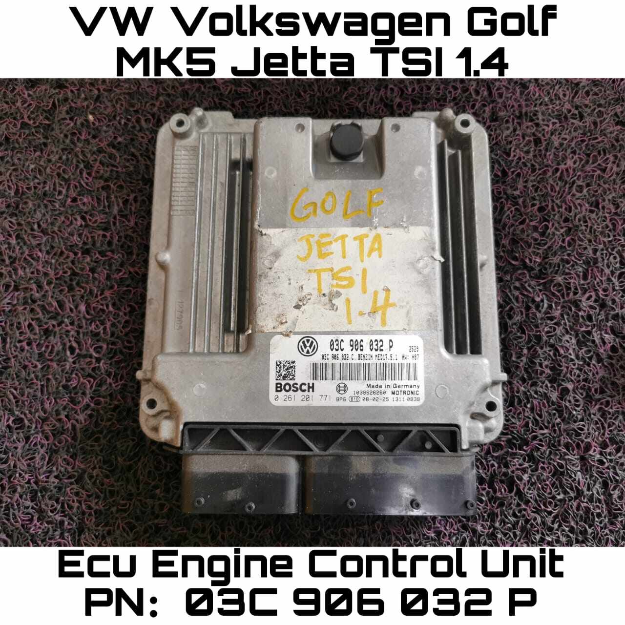 VW Volkswagen Golf MK5 Jetta TSI 1.4L ECU Engine Control Unit PN: 03C ...