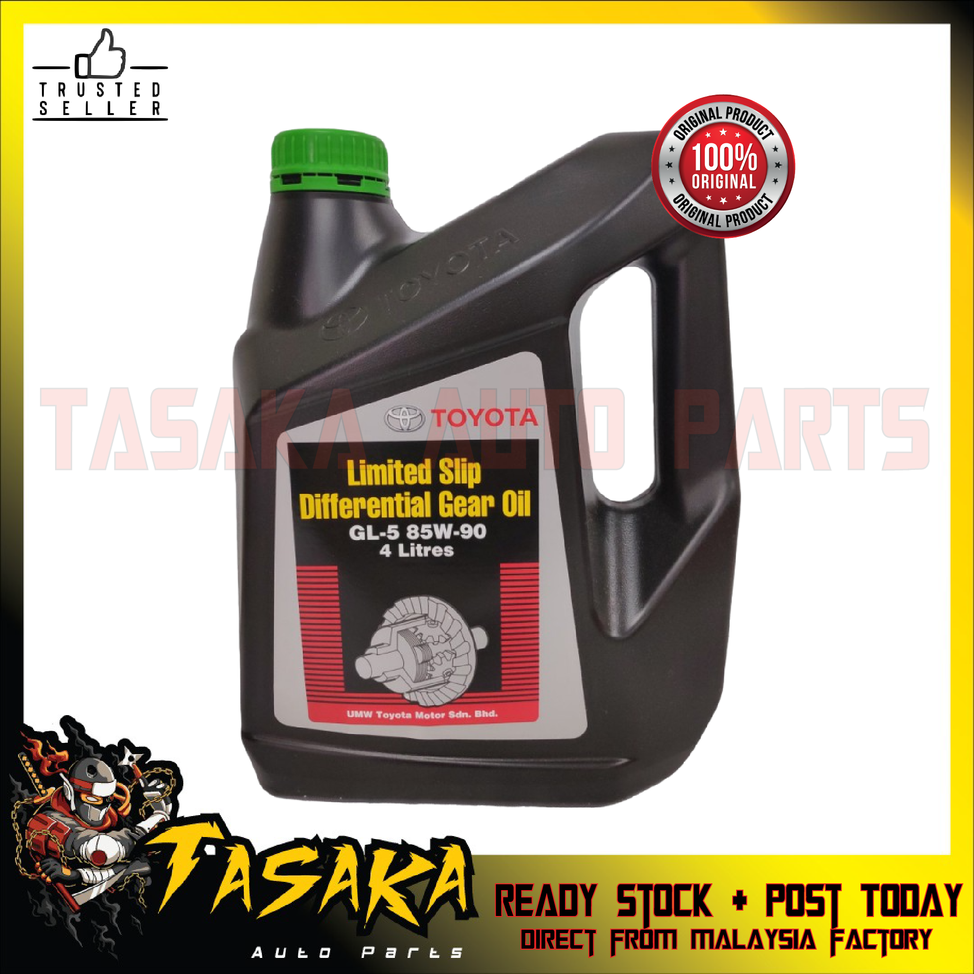 Toyota Gear Oil GL5 LSD 85W90 Diff Oil 4L (Green Color) (NEW Packaging ...