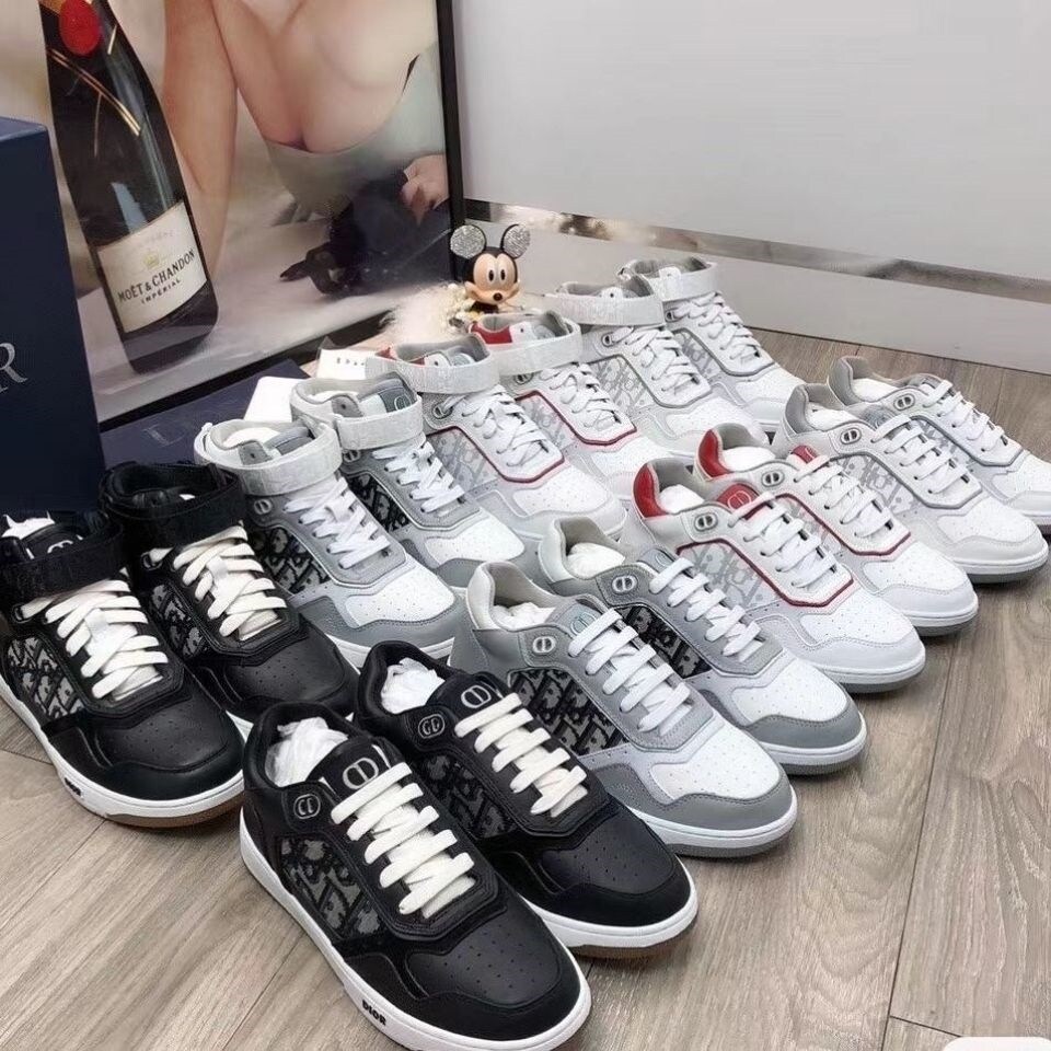 CD High Version Men's And Women's Casual Shoes 2021 New Leather Letter ...
