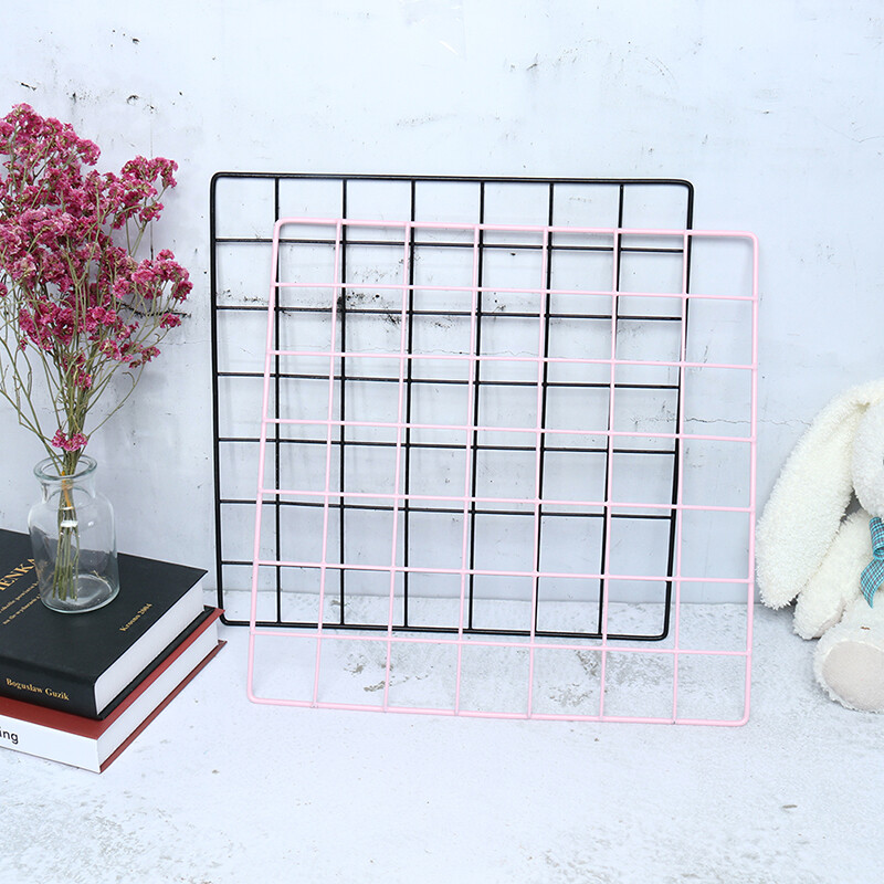 Multi-Function Iron Metal Grid Decor Photo Frame Wall Art Display Mesh ...