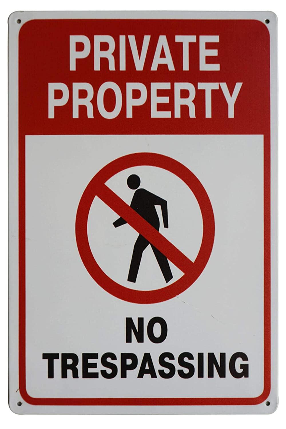 Metal Wall Art Private Property Signno Trespassing Sign Video