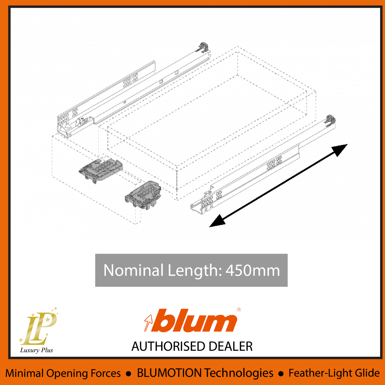 BLUM Drawer Runner Systems TANDEM Full Extension (Full Set) | Lazada