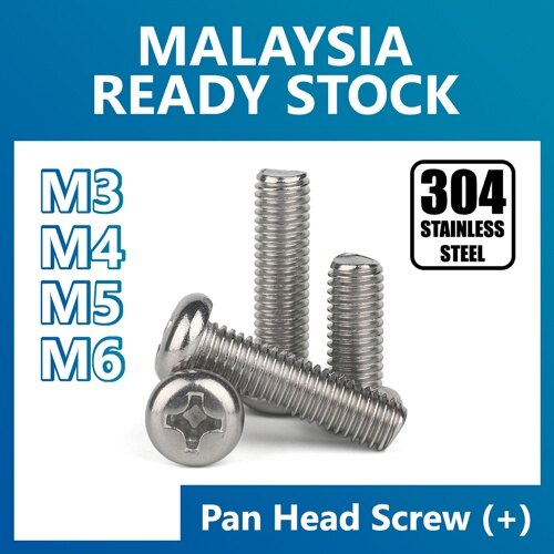 [New Arrival] M3 M4 M5 M6 Screw Pan Head Phillips 304 Stainless Steel ...
