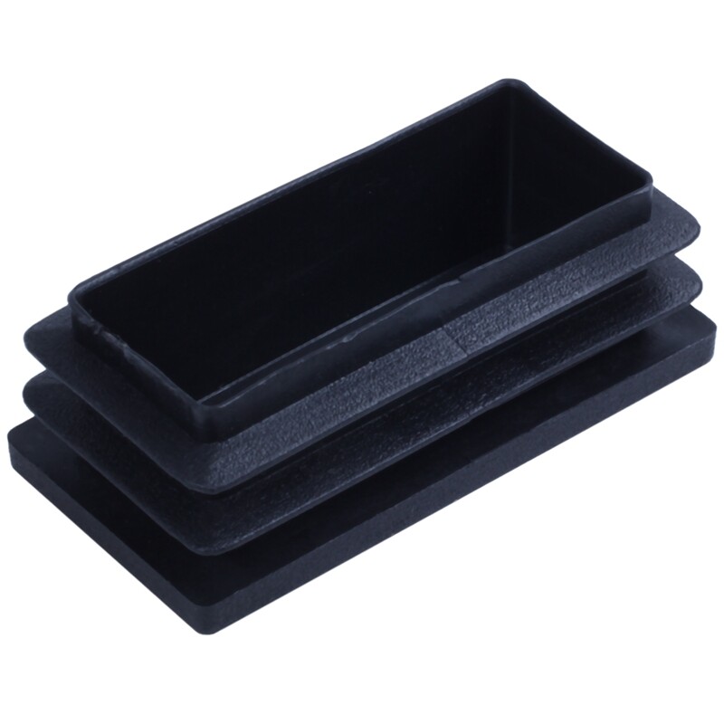 Plastic Rectangle Blanking End Tube Caps Inserts 25x50mm 30pcs Black ...