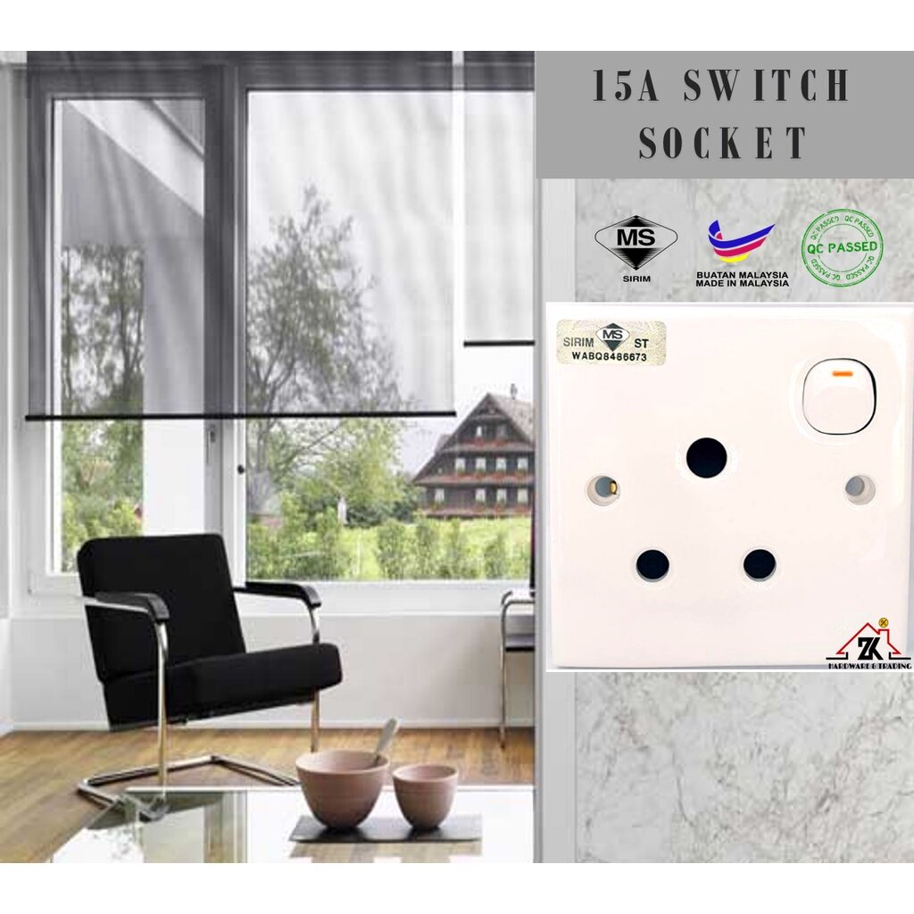 [SIRIM] WALL SWITCH 1 GANG 2G 3G 4G 5G SWITCH SOCKET PLUG SINGLE DOUBLE ...