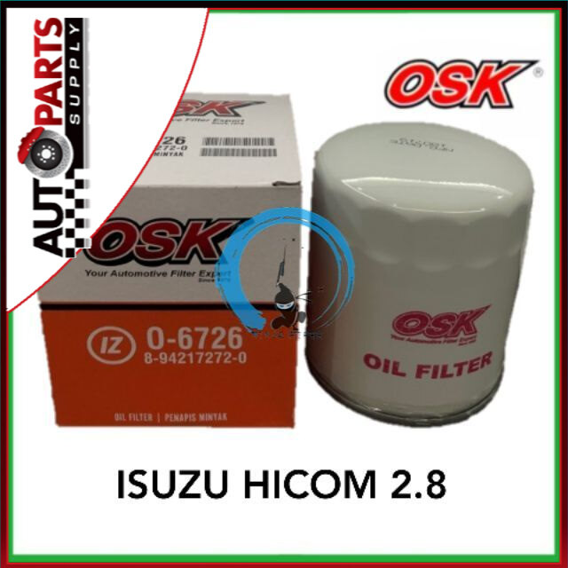 OSK O-6726 ISUZU HICOM 2.8 OIL FILTER O-6726 | Lazada