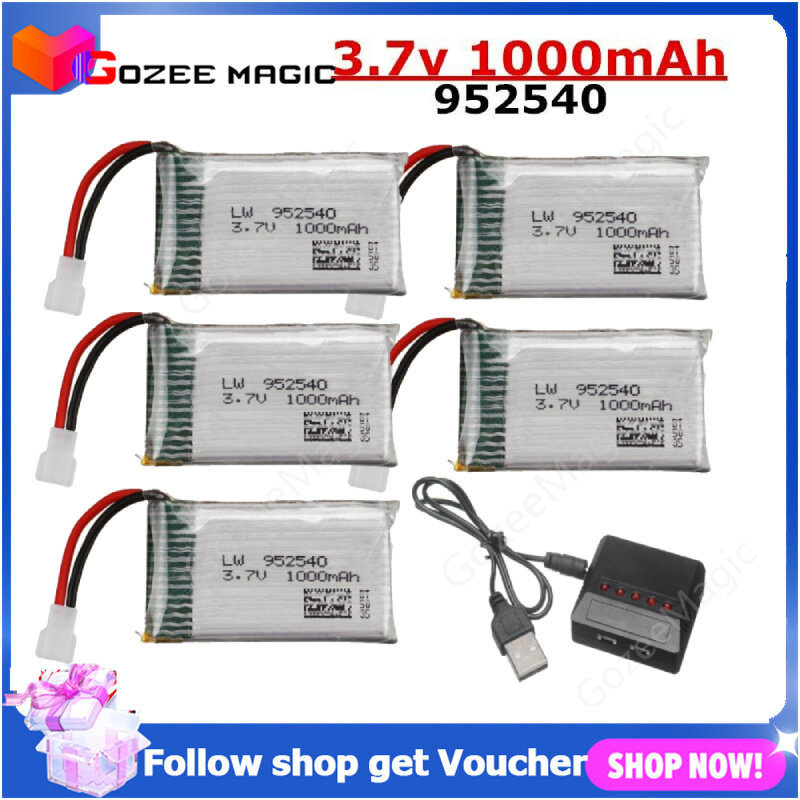 3.7V 1000mAh 25c 952540 แบตเตอรี่ Lipo สำหรับ Syma X5 X5C X5SC X5SW TK ...