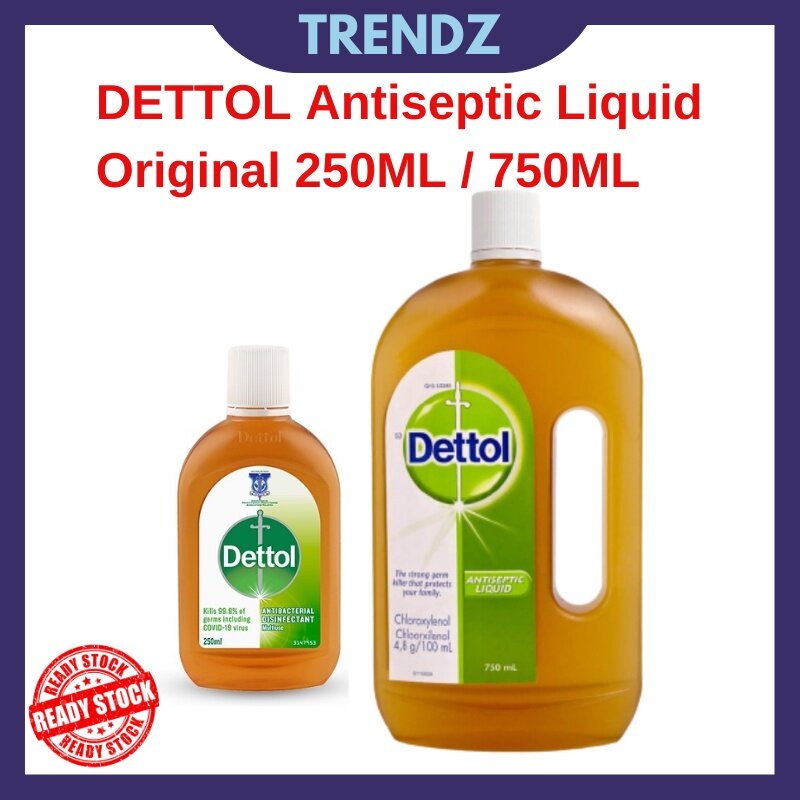 Dettol Antiseptic Liquid Antibacterial Disinfectant Original 250ML 750ML Kills Germs ...