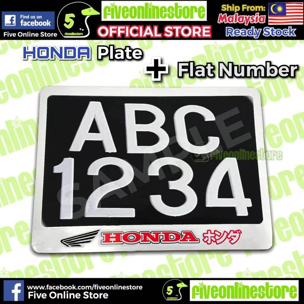 KOZI Motorcycle Alloy Number Plate Set Honda / Yamaha Reflector Sticker ...