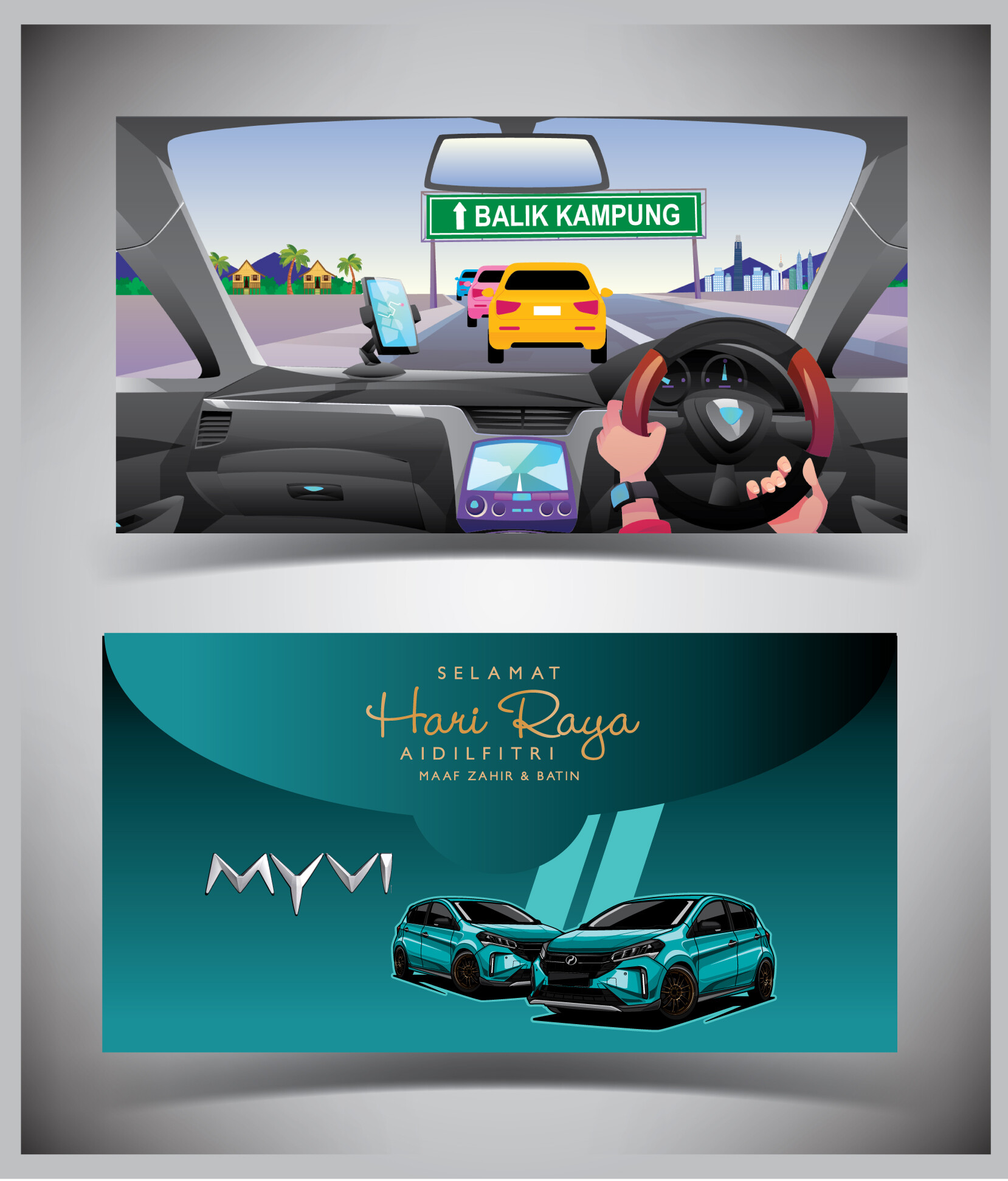 Sampul Duit Raya 2024 Versi Myvi Balik Kampung Money Packet 2024 Myvi ...