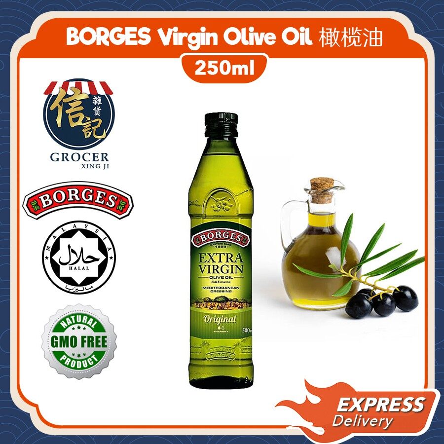 [100% HALAL] BORGES Extra Virgin Olive Oil 特级初榨橄榄油 250ml Grocery Minyak ...