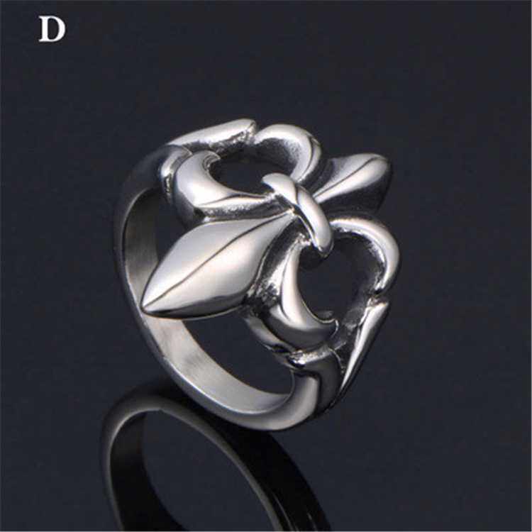 Jewelry Titanium Steel Retro Ring Chrome Cool Hearts Rings D in US Size ...
