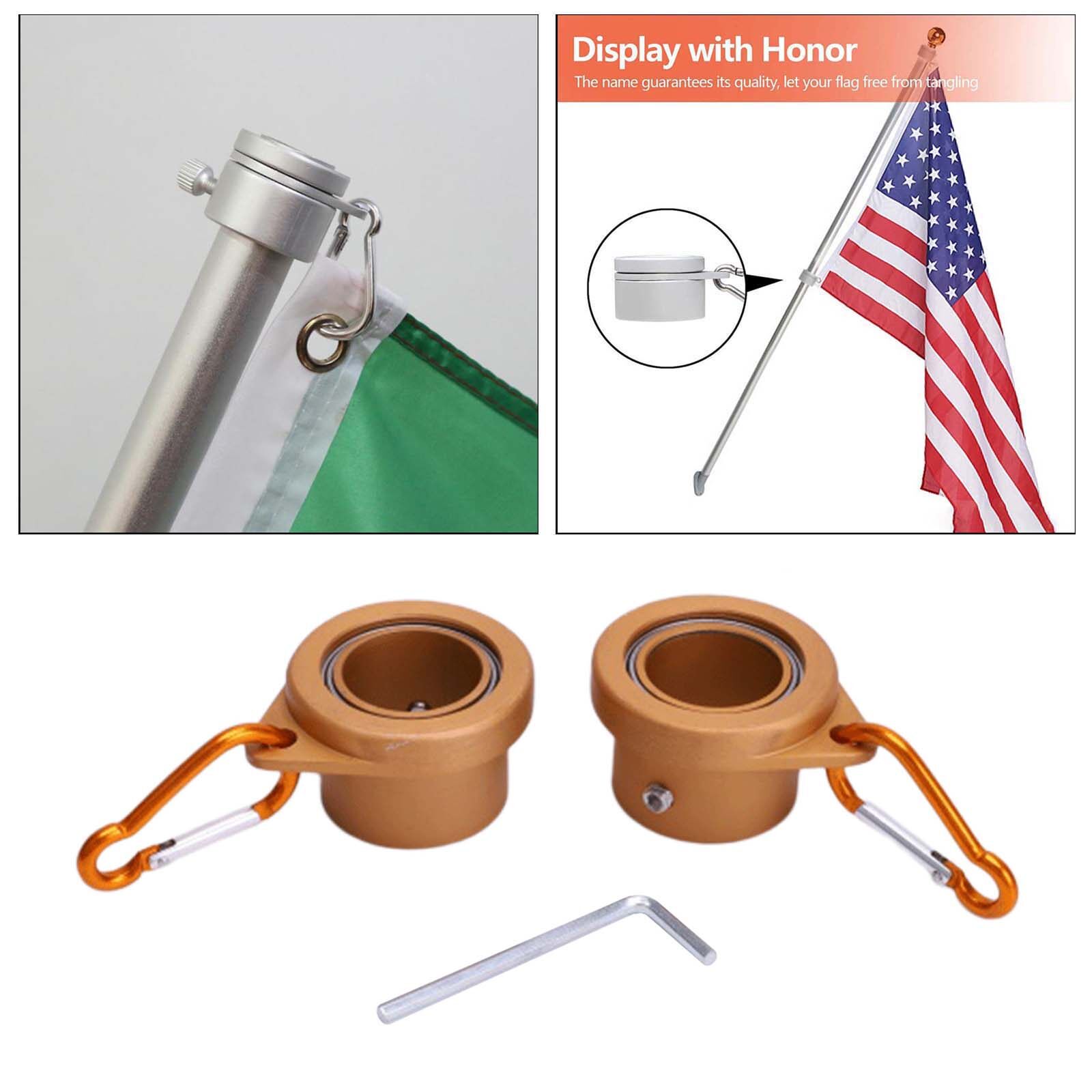 Gazechimp 2-pack Free Flagpole Mounting Rings Eyelet Clip for 1-inch ...