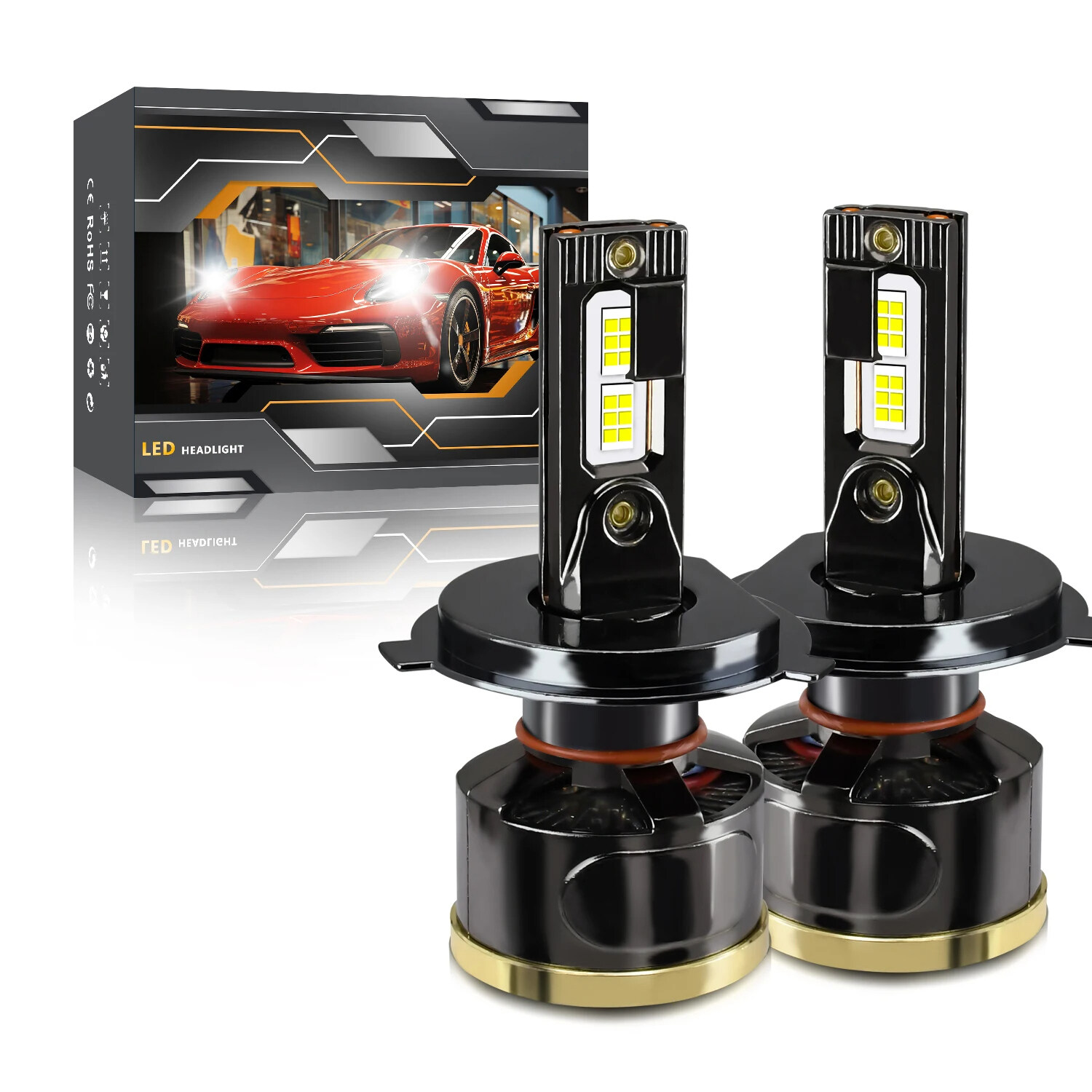 EKLEVA 2ชิ้นโคมไฟหน้าซุปเปอร์260W ประภาคาร LED โปรเจคเตอร์ไฟติดหน้ารถ Canbus 12V 24V HB3 HB4 ...