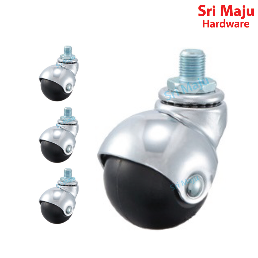 MAJU CSS-SM12 50mm SKK M12 Round Ball Wheel Caster Roller Thread Screw ...