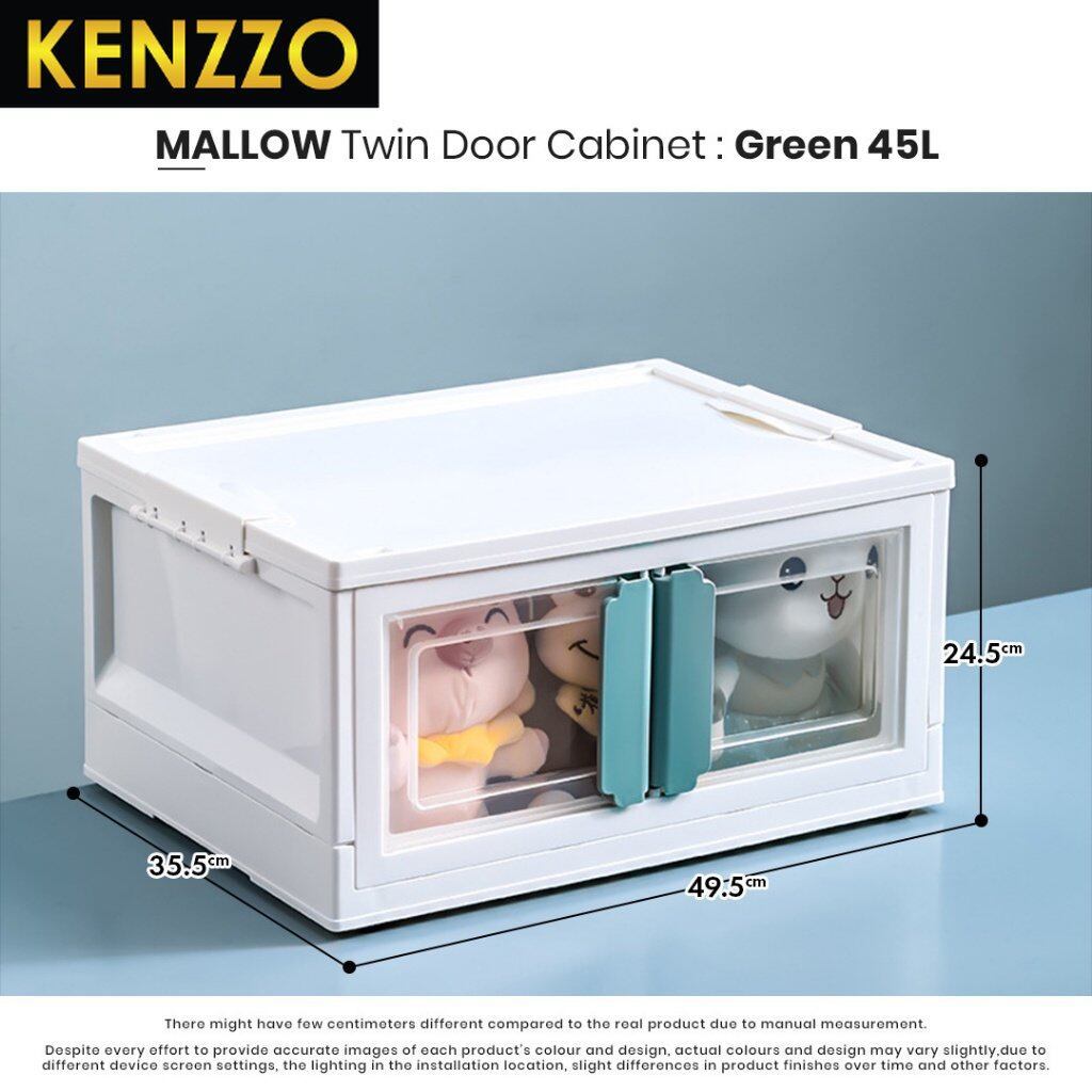 KENZZO : Mallow Twin Door Foldable Big Plastic Cabinet Storage Box ...