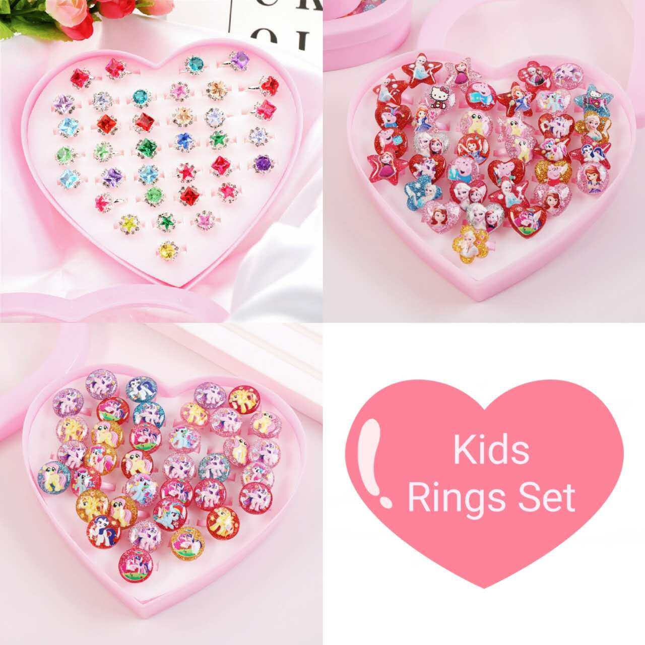 Colorful Litter Girl Rings Cute Cartoon / 儿童彩色可爱卡通戒指 | Lazada