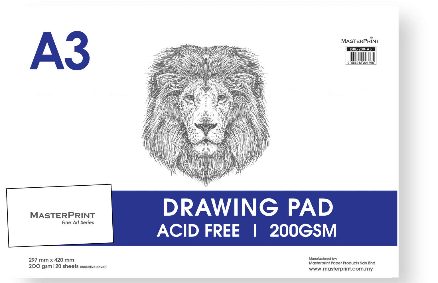 Masterprint A3 Drawing Pad 20 Sheets (135 / 165 / 200 gsm) / Buku ...