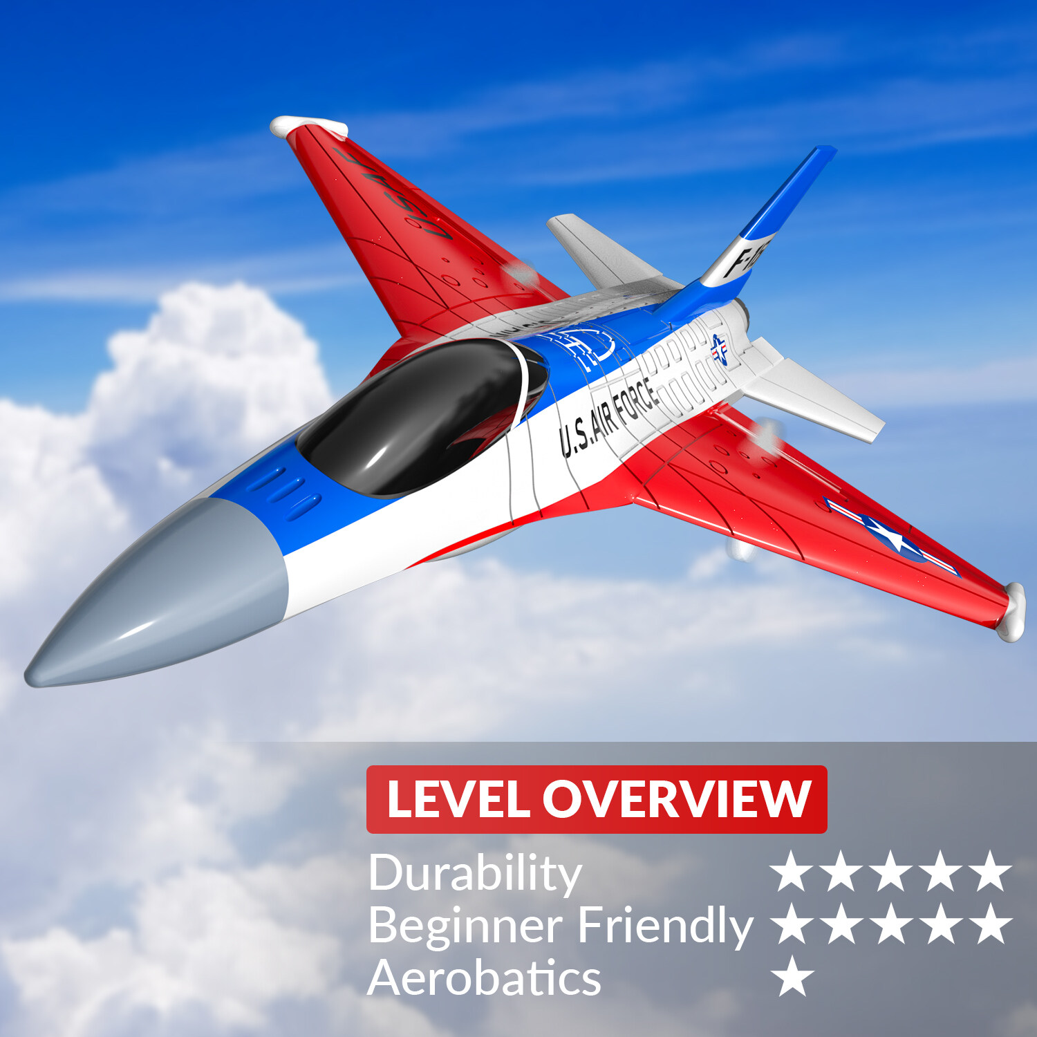 VOLANTEXRC RC Airplane 2.4Ghz 2CH F16 Falcon With Cool Lights EPP Foam ...