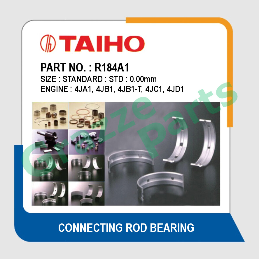 Taiho Con Rod Bearing STD (0.00mm) Size R184A1 for Isuzu D-Max 3.0 DMax ...