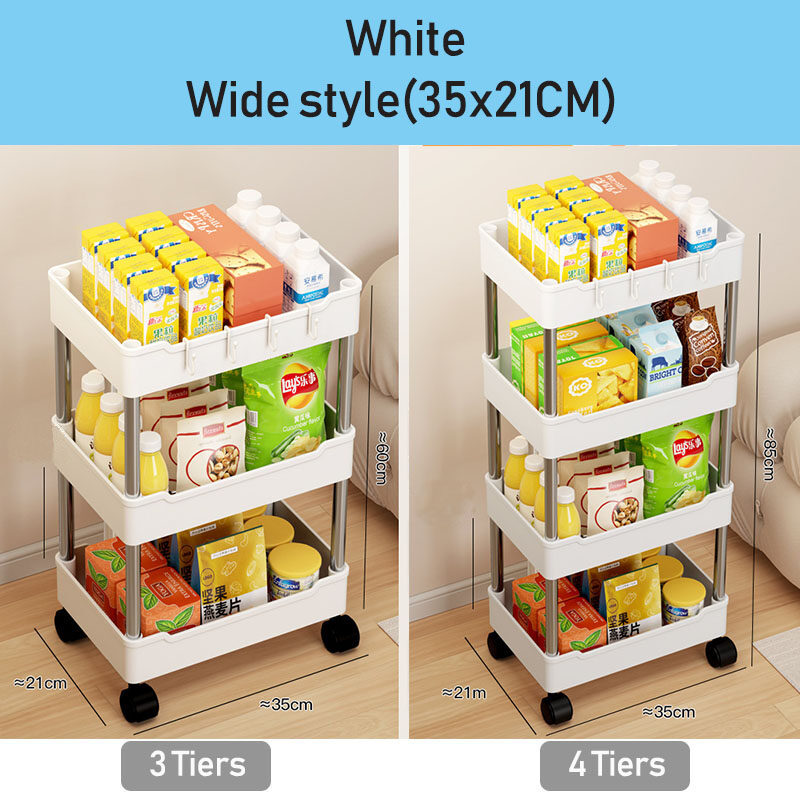 4 Tier Trolley Storage Rack Multifunction Shelves Home Kitchen Trolly ...